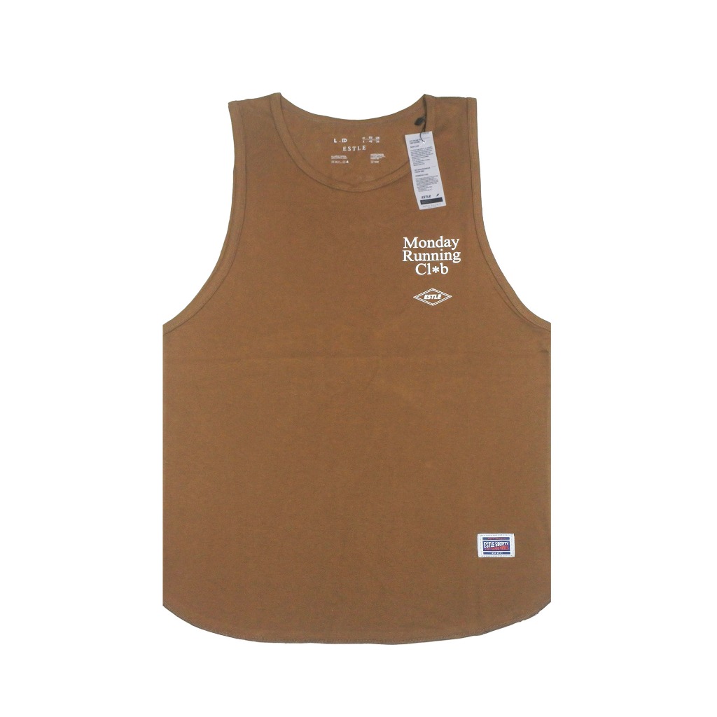 Jual Estle Society singlet lekbong pria dewasa MONDAY RUNNING COKLAT ...