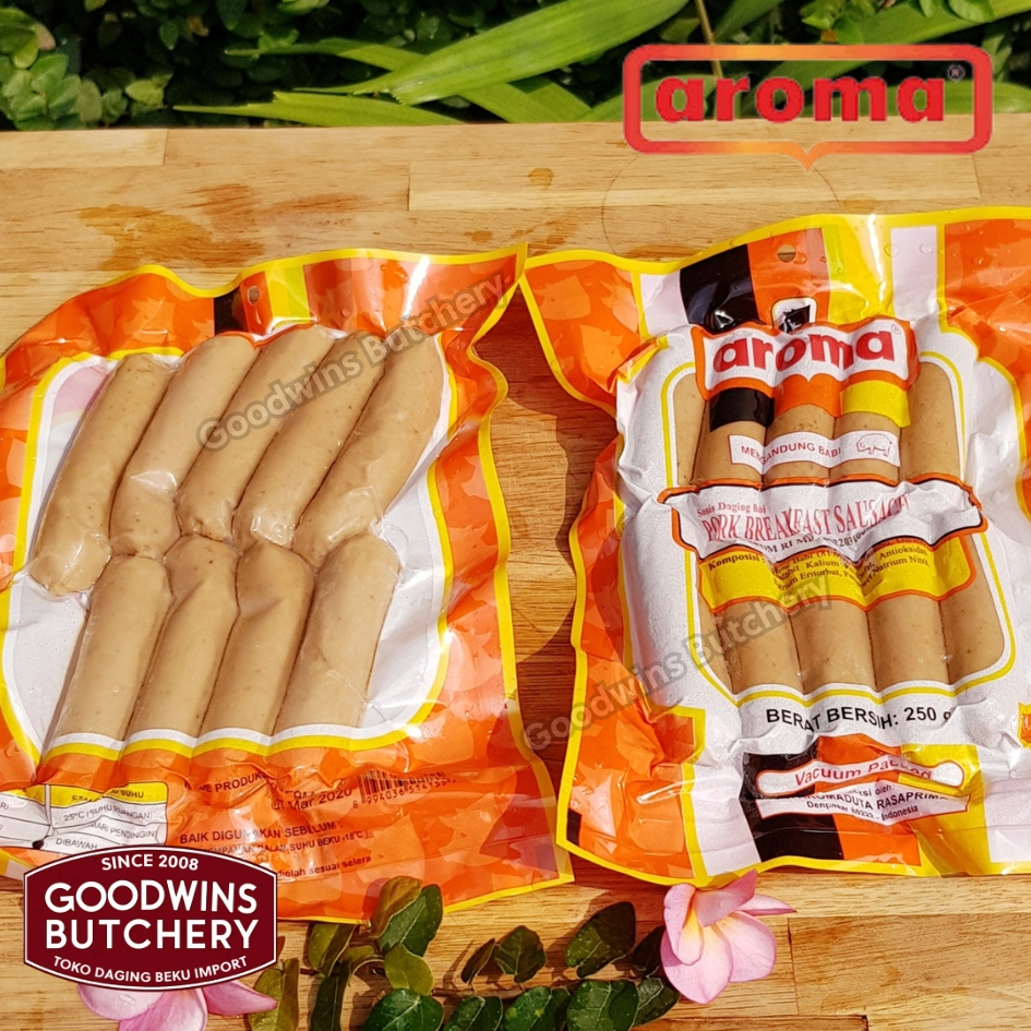 Jual Pork sausage BREAKFAST SAUSAGES Aroma Bali sosis frozen +/- 7.5cm ...