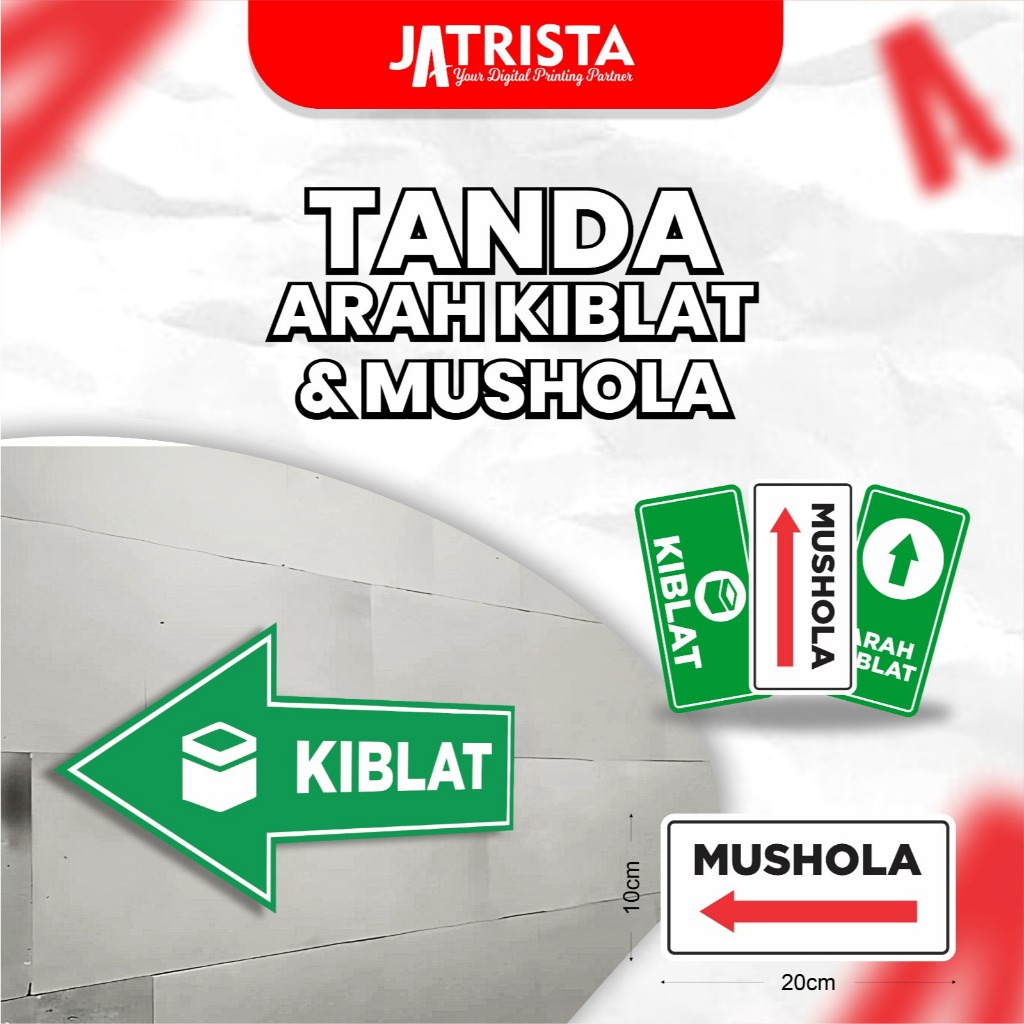 Jual AKRILIK DAN STIKER TANDA ARAH KIBLAT TANDA MUSHOLA | Shopee Indonesia