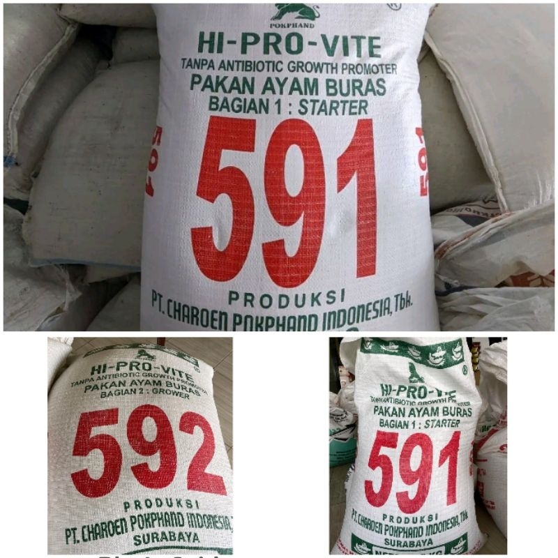 Jual Pur Ayam Bangkok Anakan Hi pro vite 591/592 Kiloan Pakan Ayam 10kg ...