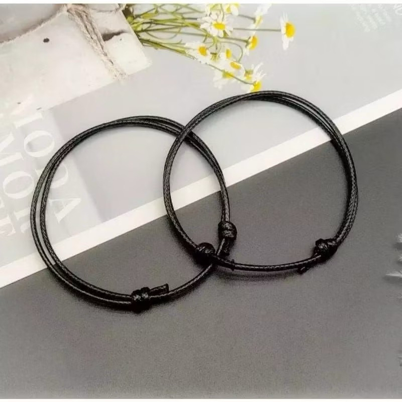 Jual GELANG PRIA DAN WANITA MODEL TALI HITAM | Shopee Indonesia