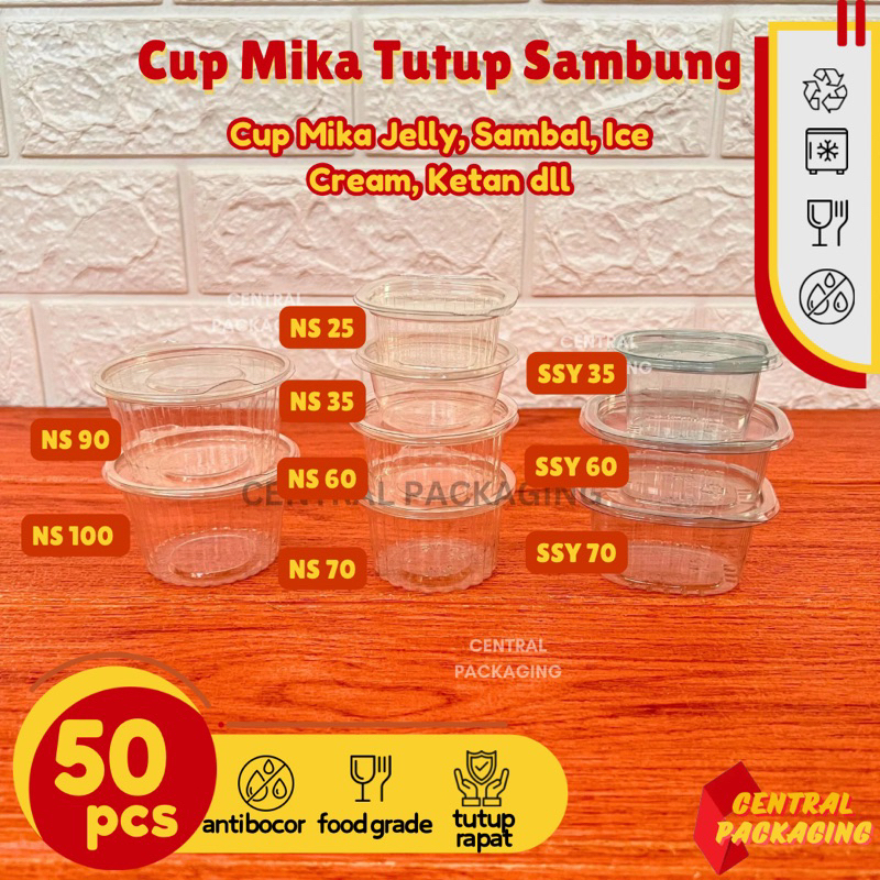 Jual CUP SAMBAL MIKA TUTUP SAMBUNG / CUP SAOS CUP SAMBAL JELLY DESSERT AGAR PUDDING KECAP / CUP ...