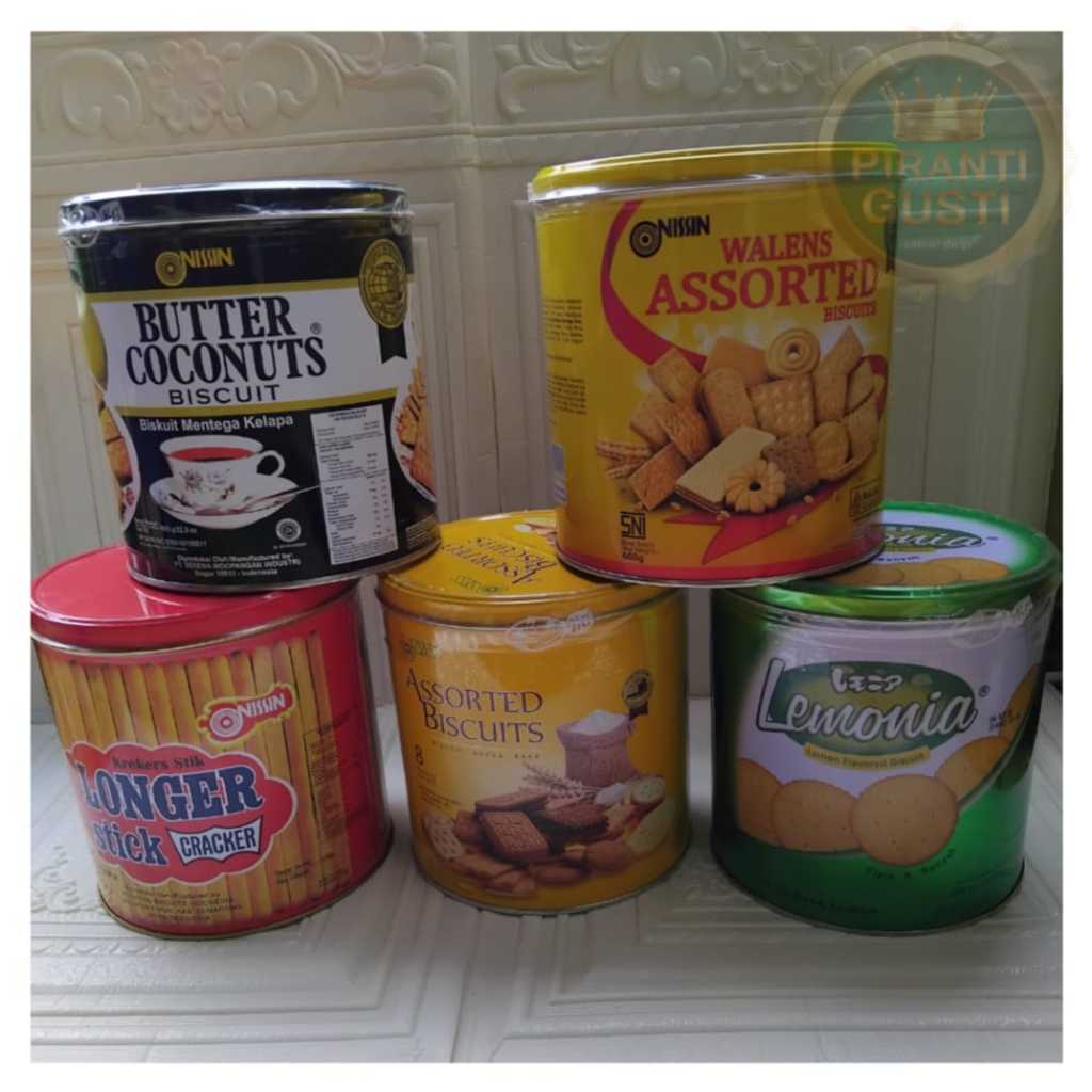 Jual Biskuit Nissin arssorted kaleng kuning 650 gram dan butter cookies ...