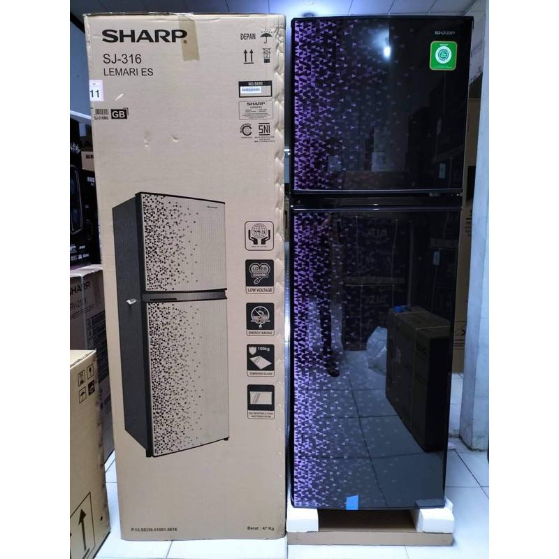 Jual Kulkas SHARP 2 Pintu Jumbo 256 Liter SJ-316MG | Shopee Indonesia