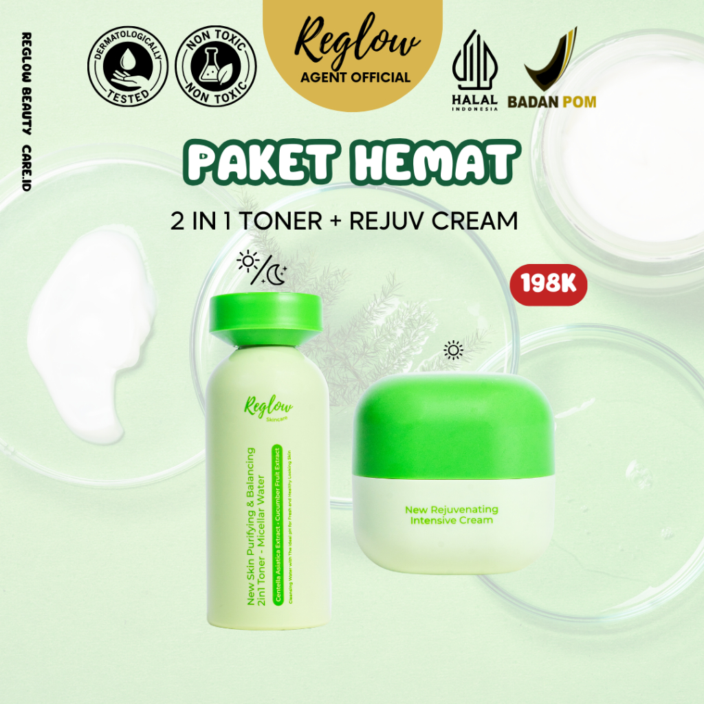 Jual REGLOW Paket Hemat 2 in 1 Toner 2 in 1 Micellar Water 150 ml ...