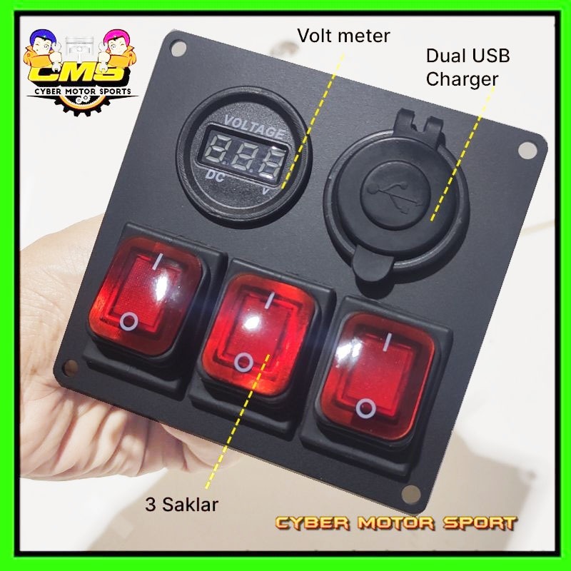 Jual Saklar panel dashboard mobil 12v 24v universal. panel dashboard ...