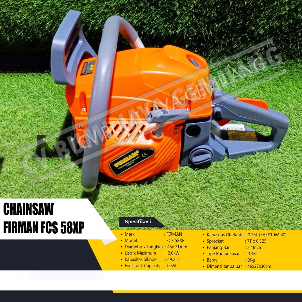 Jual MESIN GERGAJI KAYU / CHAINSAW FIRMAN FCS 58 XP - 22 INCH BAR LASER ...