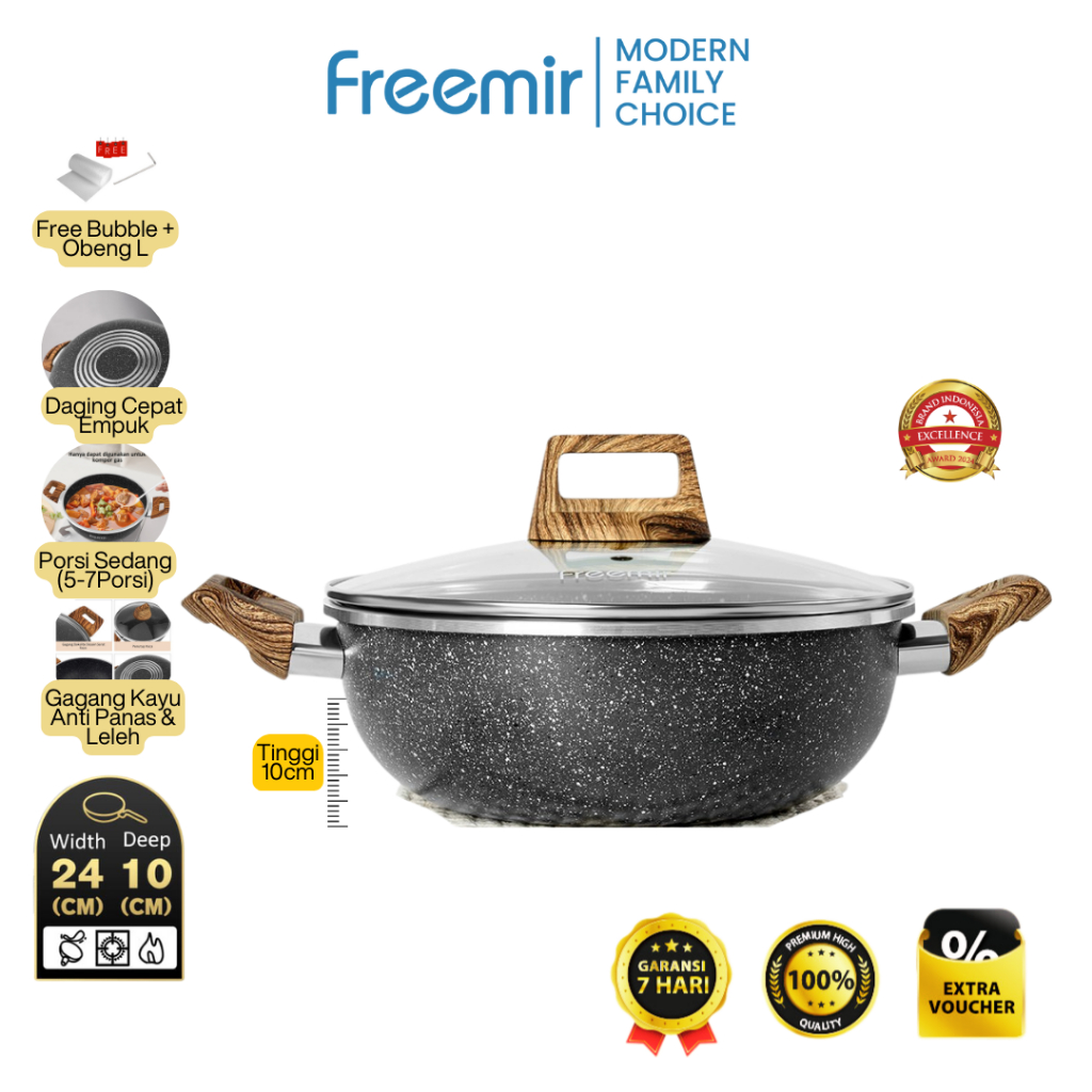 Jual [Original] freemir Easy Cook 2in1 Wokpan 24 Cm Wajan Panci Kuping ...