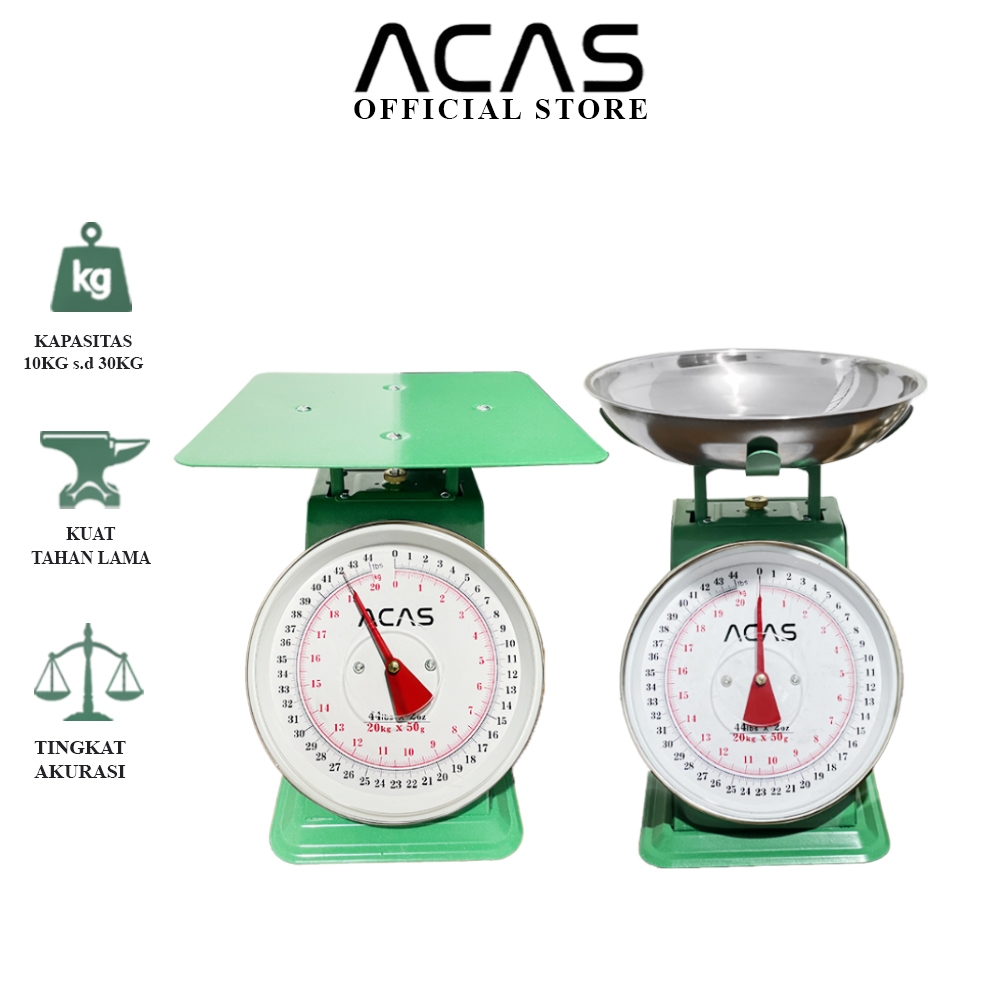 Jual ACAS Qe Timbangan Manual Jarum 10kg - 30kg Analog Mangkok | Shopee ...