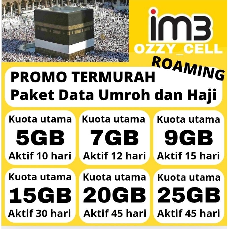 Jual Promo Termurah Paket Data Roaming Im3 Indosat Umroh Haji Roaming ...