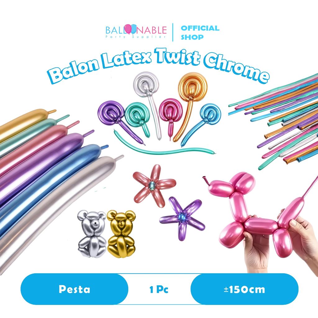 Jual Balon Latex Twist Chrome Satuan | Shopee Indonesia
