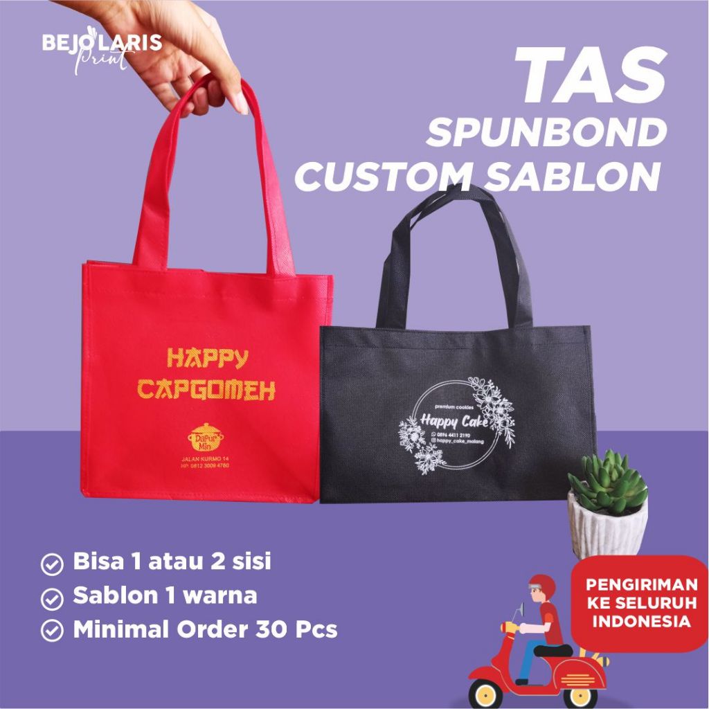 Jual Goodie Bag Tas Spunbond Tas Hajatan Tas Souvenir Tas Spunbond Sablon Tas Sablon Custom Tas ...