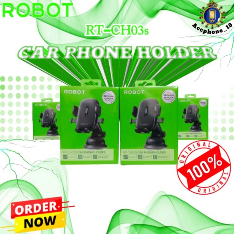 Jual ROBOT RT-CH03s CAR PHONE HOLDER One-Handed Operation | Shopee ...