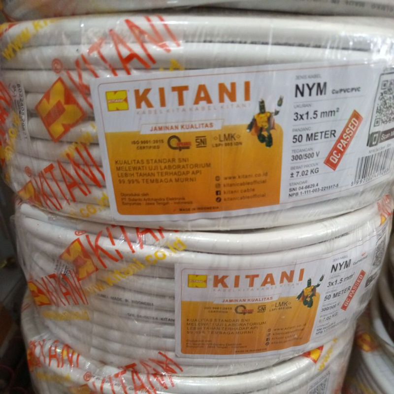 Jual KABEL KITANI 3x1,5 MM LMK 50METER | Shopee Indonesia