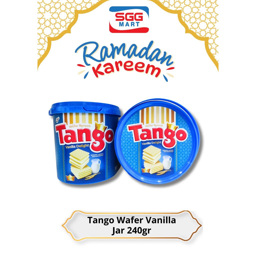 Jual Wafer Tango Vanilla Jar [Timba/Ember] 240gr Snack Lebaran | Shopee ...