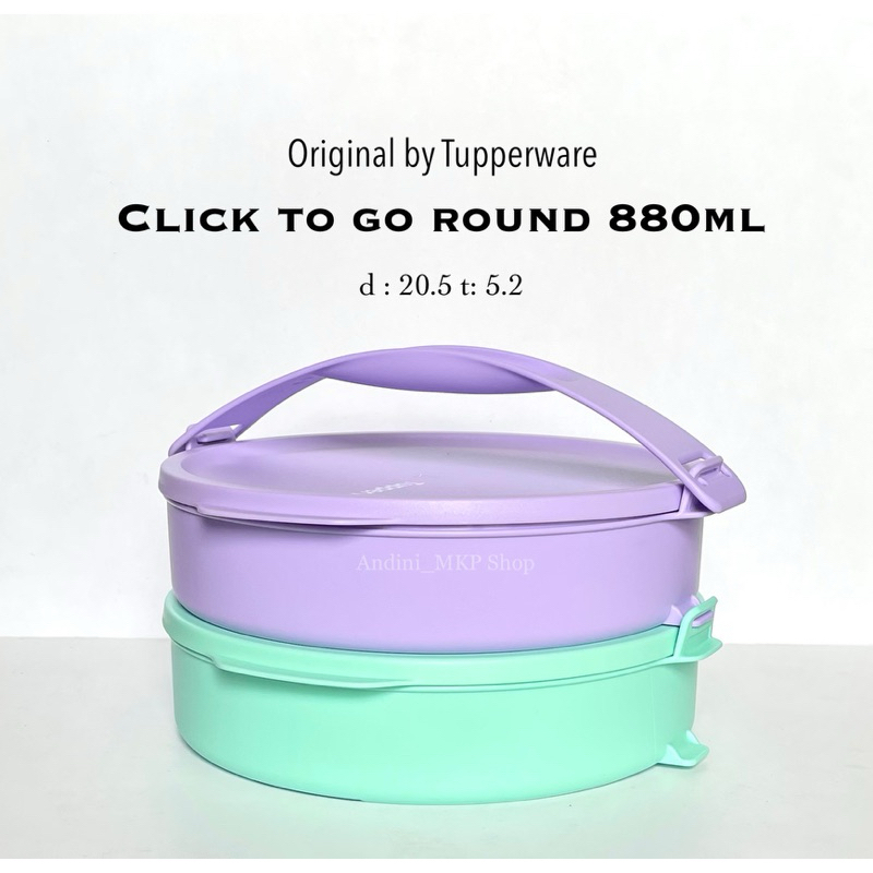 Jual ORIGINAL !!! CLICK TO GO ROUND 880ML || Rantang Bulat 880mL | Shopee Indonesia