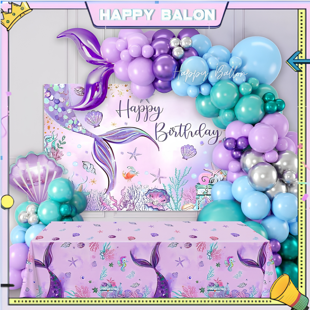 Jual 1 Set Paket Perlengkapan Dekorasi Mermaid Tema Laut/Dekorasi Acara ...