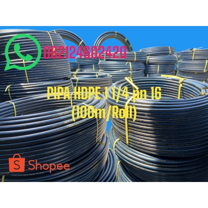 Jual SELANG PIPA HDPE 1 1/4inch Pn 16 (100m/roll) | Shopee Indonesia