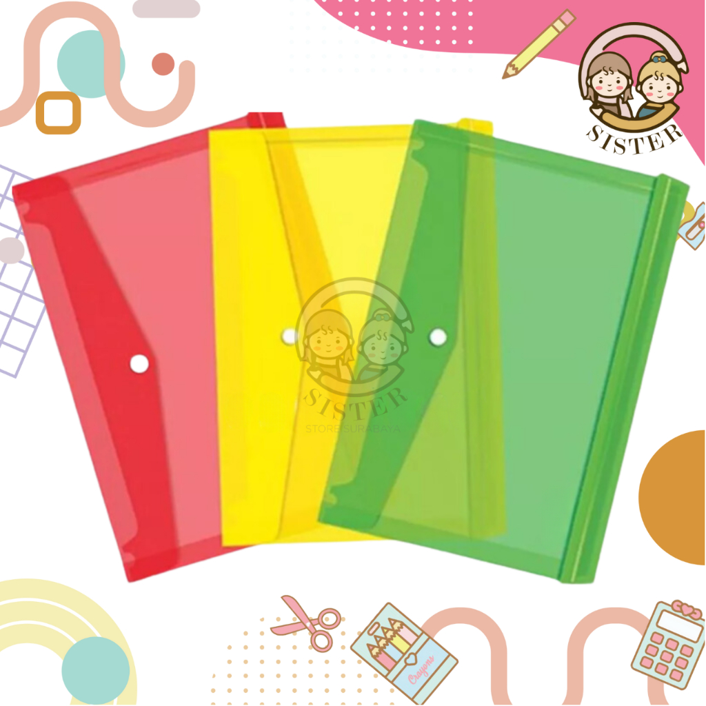 Jual Map Plastik Kancing Folio / Map Dokumen / Map Plastik Folio Jenia ...