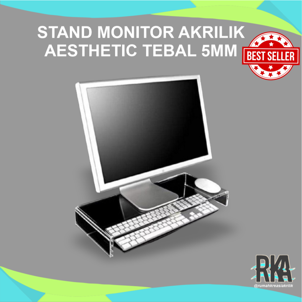 Jual STAND MONITOR AKRILIK TEBAL 5MM KOKOH KUAT DUDUKAN MONITOR PC MEJA ...