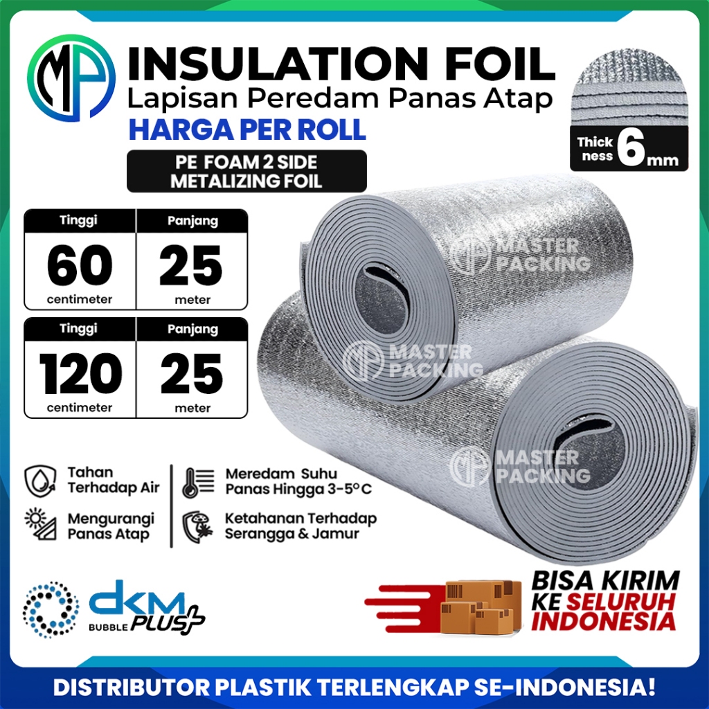 Jual Peredam Panas Atap PE Foam Insulation Foil Roll 60cm & 120cm x ...