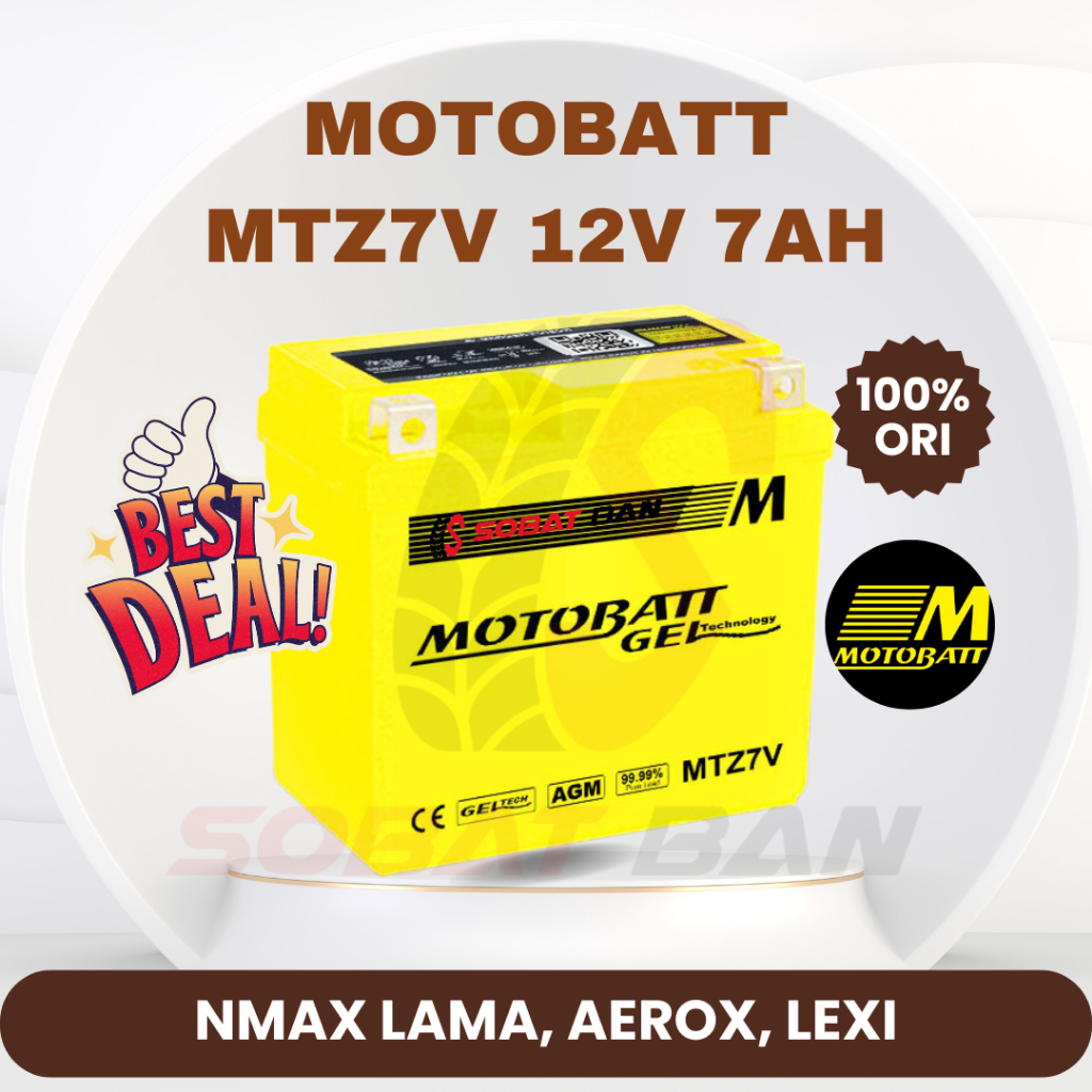Jual AKI MOTOBATT GEL MTZ7V 12V 7AH AKI KERING MOTOR YAMAHA NMAX OLD ...