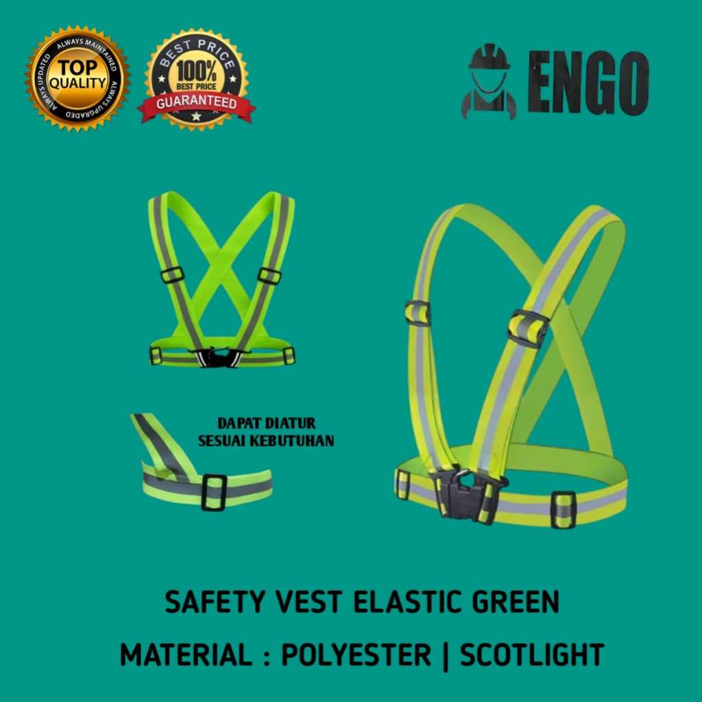 Jual ROMPI SAFETY KARET ELASTIS V Safety Vest Proyek Sepeda Rompi ...