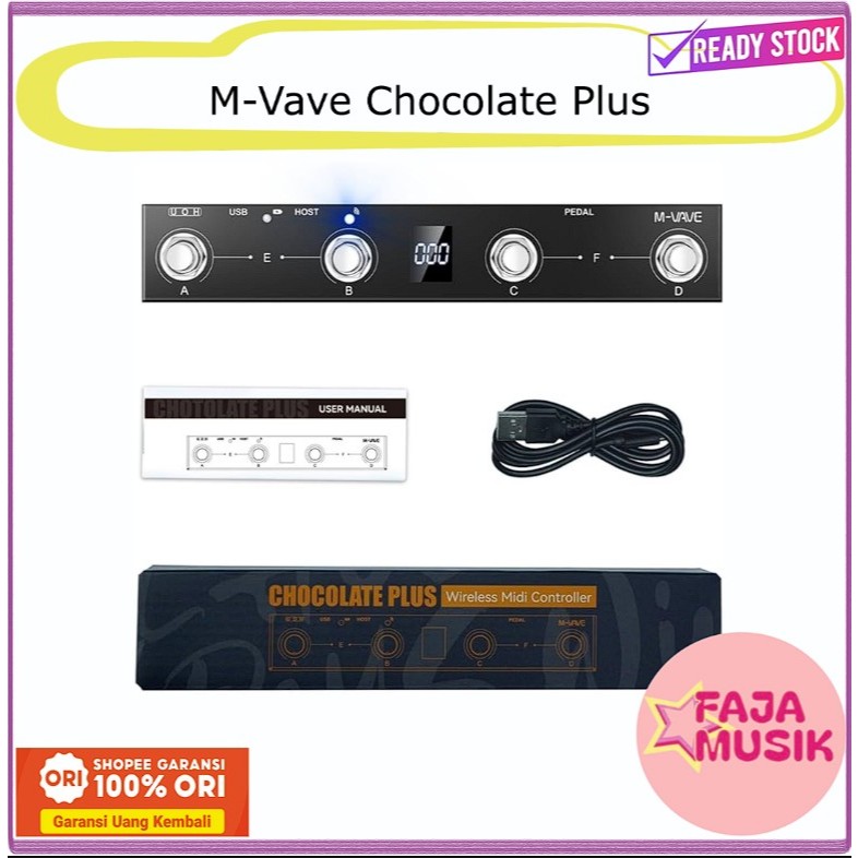 Jual Efek Gitar MVAVE M-Vave CHOCOLATE PLUS BT Wireless MIDI Controller Foot Switch Pedal ...