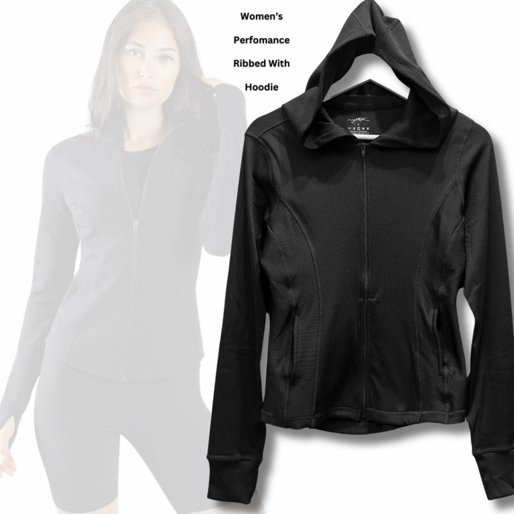 Jual Jacket Olahraga Wanita Lengan Panjang (RBX08 SLIM-RIBBED BLACK ...