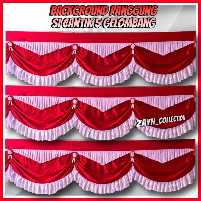 Jual BENDERA BACKGROUND SULTAN MERAH PUTIH 5 GELOMBANG | Shopee Indonesia
