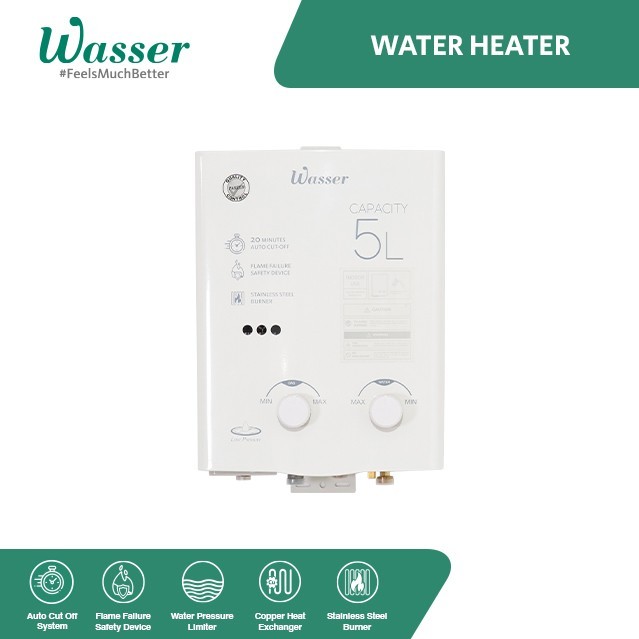 Jual Water Heater Wasser WH-501 LPG Pemanas Air Panas Rumah Tangga ...
