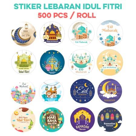 Jual Stiker Roll 500pcs Selamat Hari Raya Idul Fitri Stiker Toples Hari ...