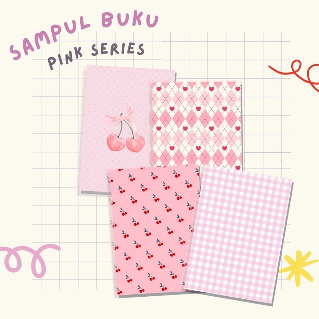 Jual Sampul buku aesthetic Pink Merah Muda series | Shopee Indonesia