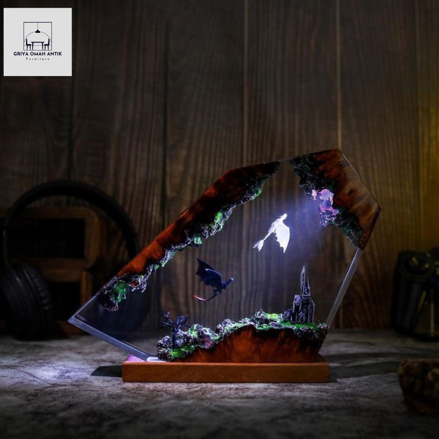 Jual lampu unik lampu resin hiasan rumah dekorasi rumah lampu diorama ...