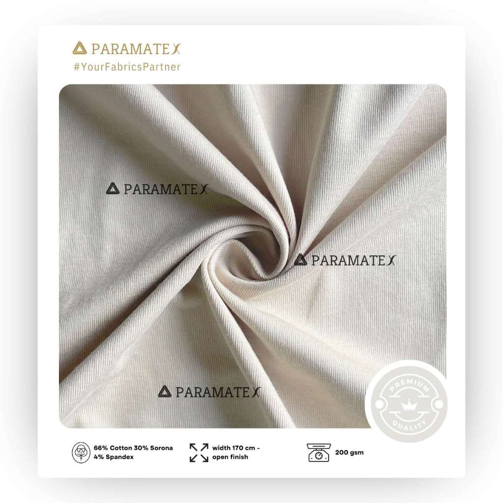 Jual Paramatex Kain Sorona Spandex + Rib Per Meter Bahan T-shirt Dress Casualwear Dailywear ...
