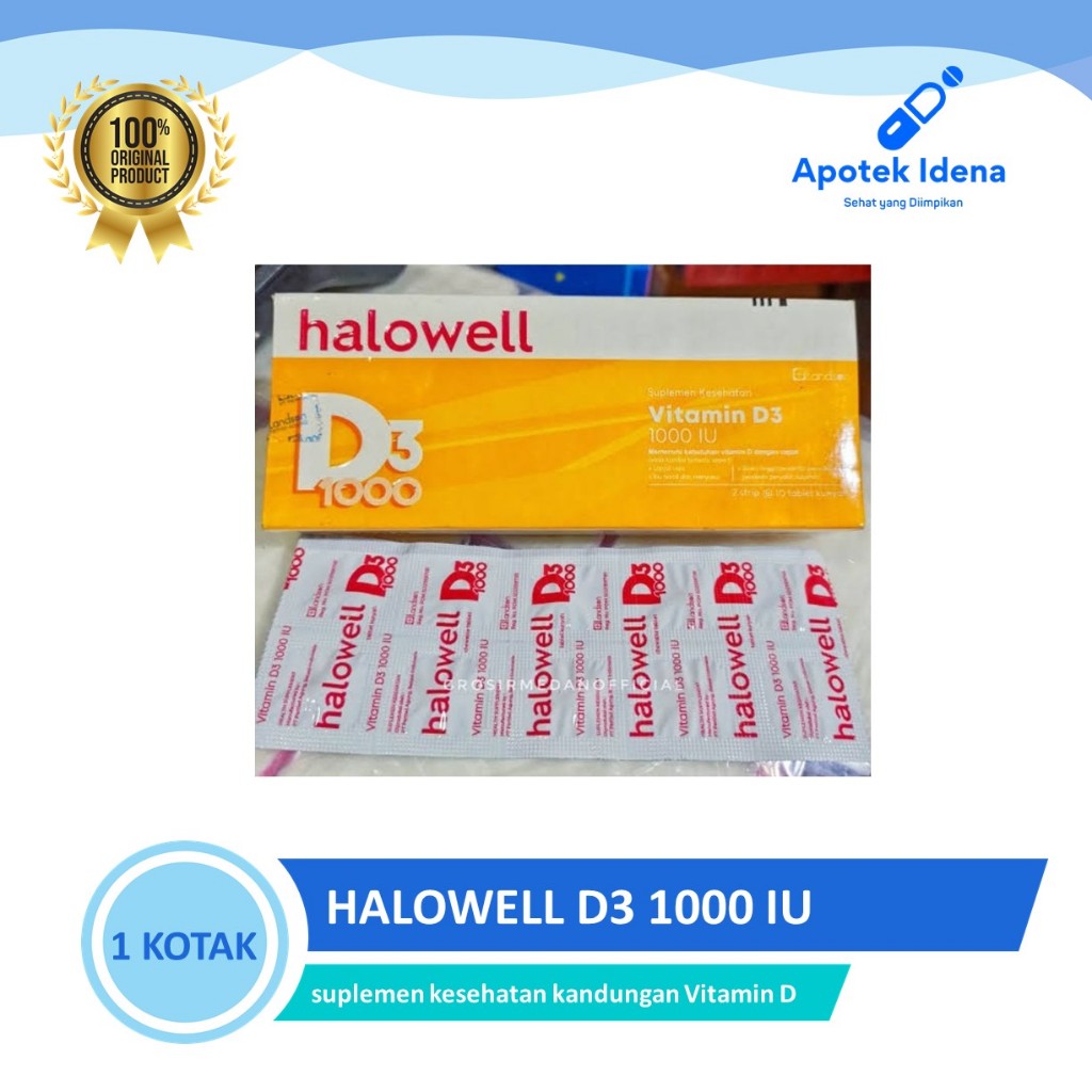 Jual HALOWELL D3 1000 IU PER STRIP 10 TABLET( Suplemen Kesehatan/Daya ...
