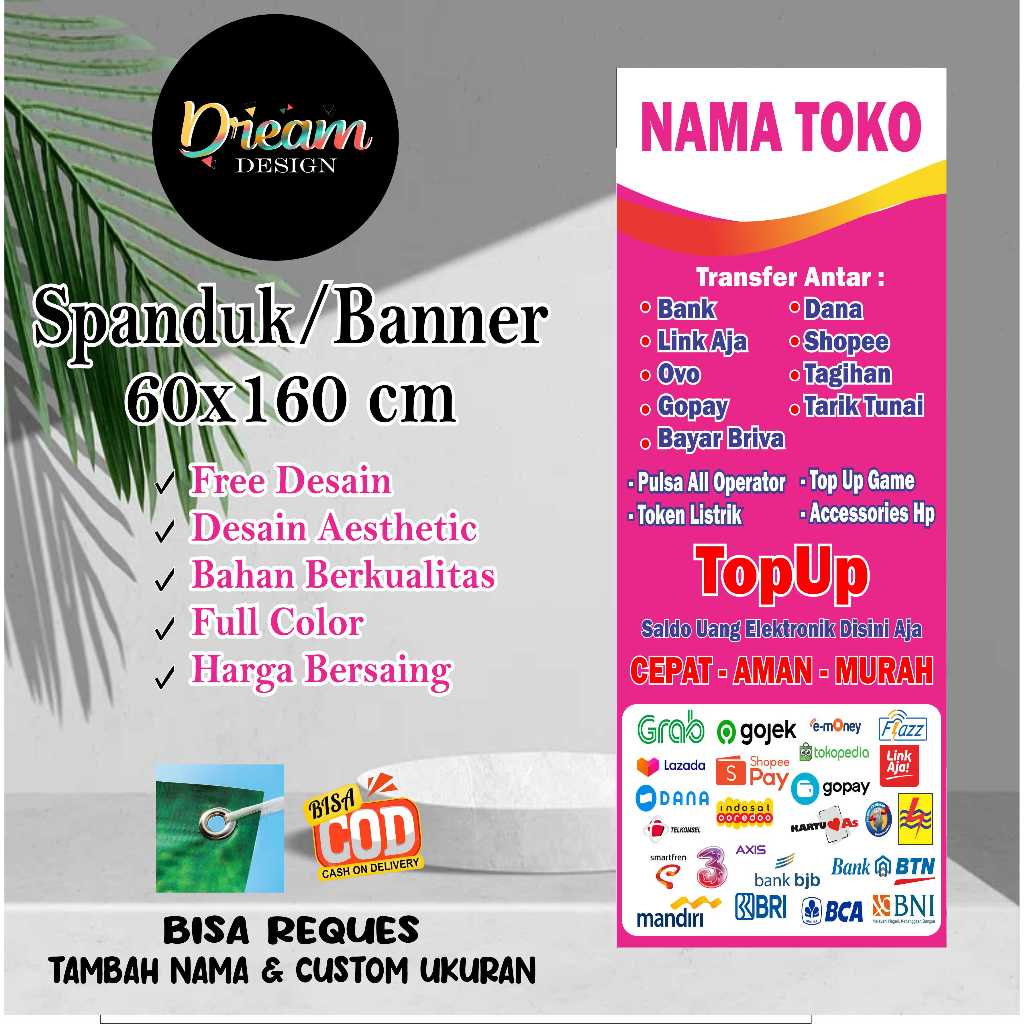 Jual Spanduk 60x160 cm top up cell Custom Desain | Shopee Indonesia