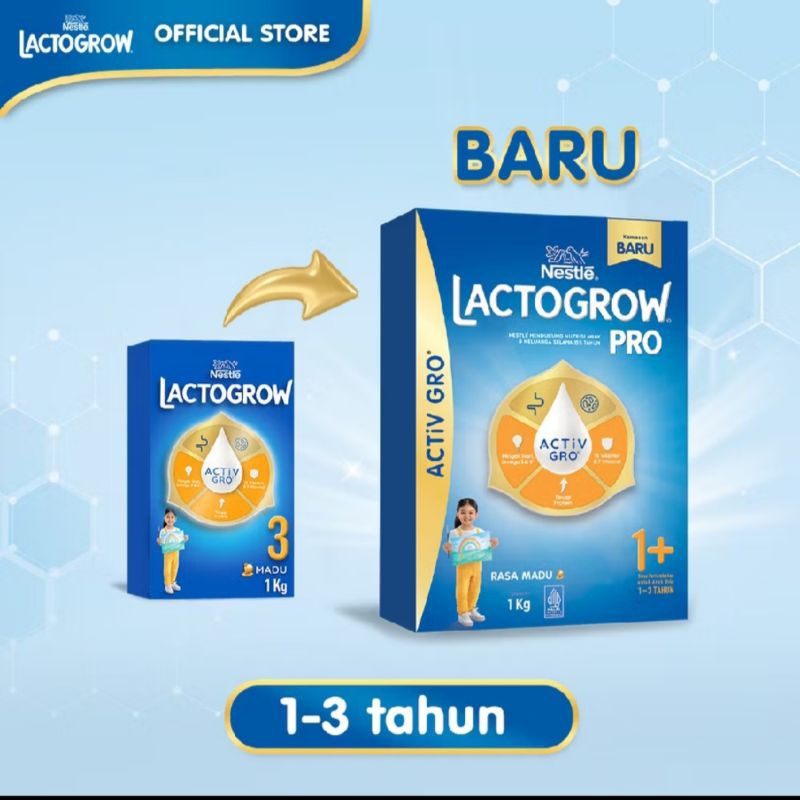 Jual LACTOGROW PRO 1+ VANILA-MADU/LACTOGROW 3 VANILA-MADU SUSU PERTUMBUHAN ANAK USIA 1-3 TAHUN ...