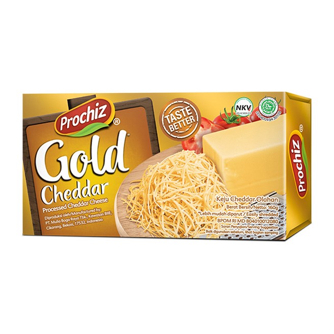 Jual Prochiz GOLD Cheddar 170gr Keju Chedar Tekstur Padat Bahan Topping ...