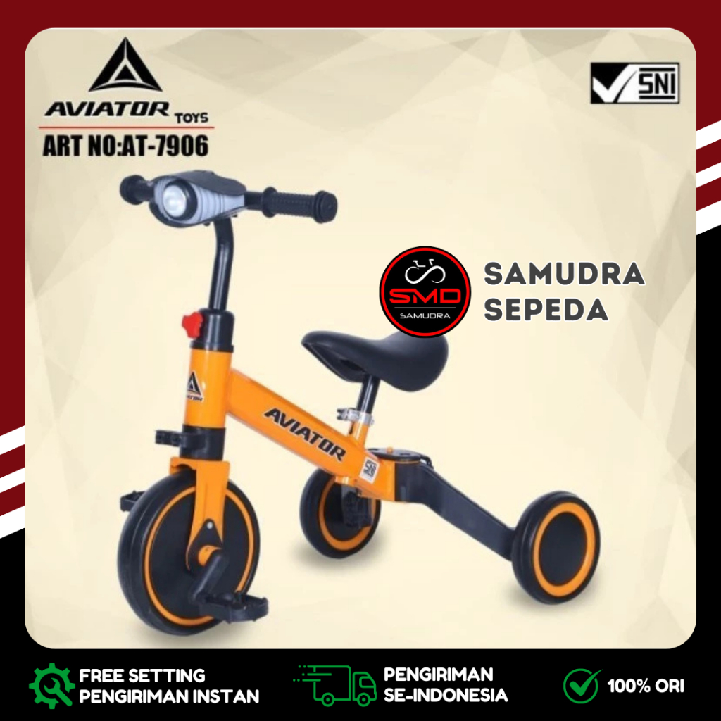 Jual Sepeda Anak Roda 3 Balance Push Bike Aviator 7906 // NUWA T20-5 ...