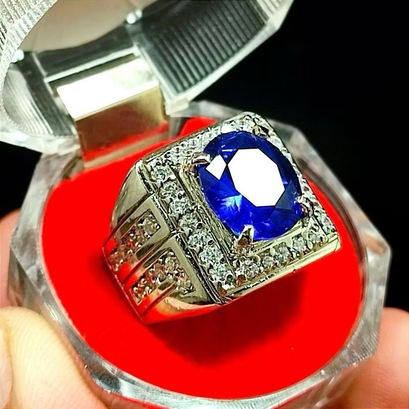 Jual CINCIN PRIA AKIK PERMATA KING SAFIR RING PERAK BANGKOK RING KOTAK ...