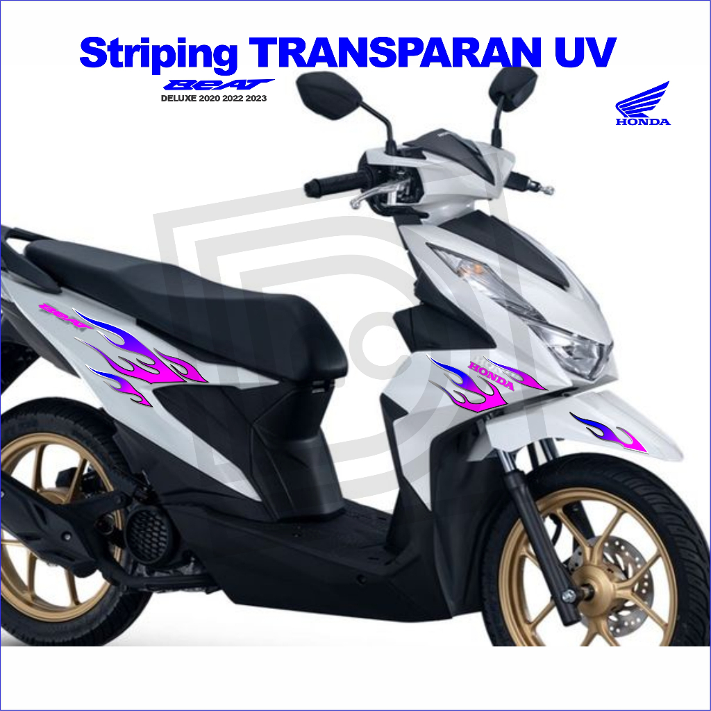 Jual Stiker Transparan UV BEAT Deluxe 2020 2023 Variasi Striping Api ...