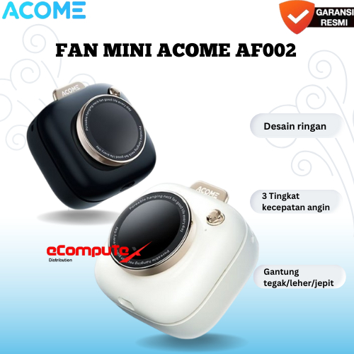 Jual ACOME AF002 FAN MINI PORTABLE CAMERA STYLE / KIPAS ANGIN 3 MODE ...