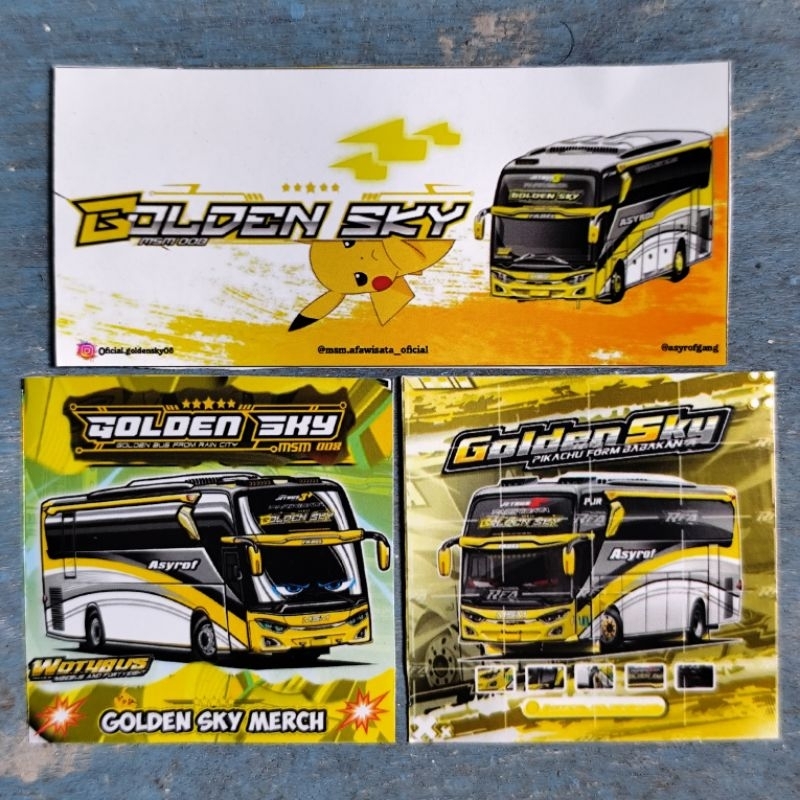 Jual STIKER BUS MSM ASYROF GOLDEN SKY DAPAT 3 STIKER | Shopee Indonesia