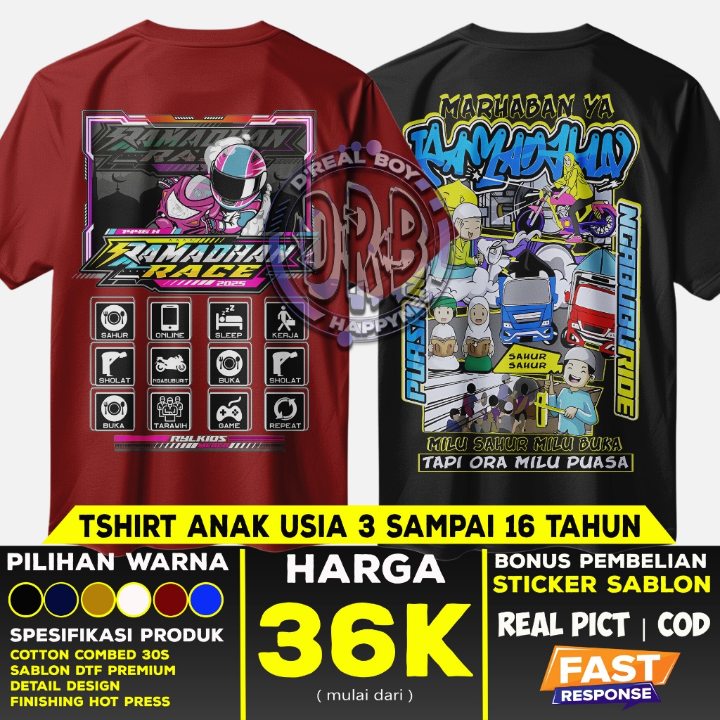 Jual #2025 Baju Kaos RAMADHAN RACE 2025 anak | Kaos Marhaban YA Balapan ...