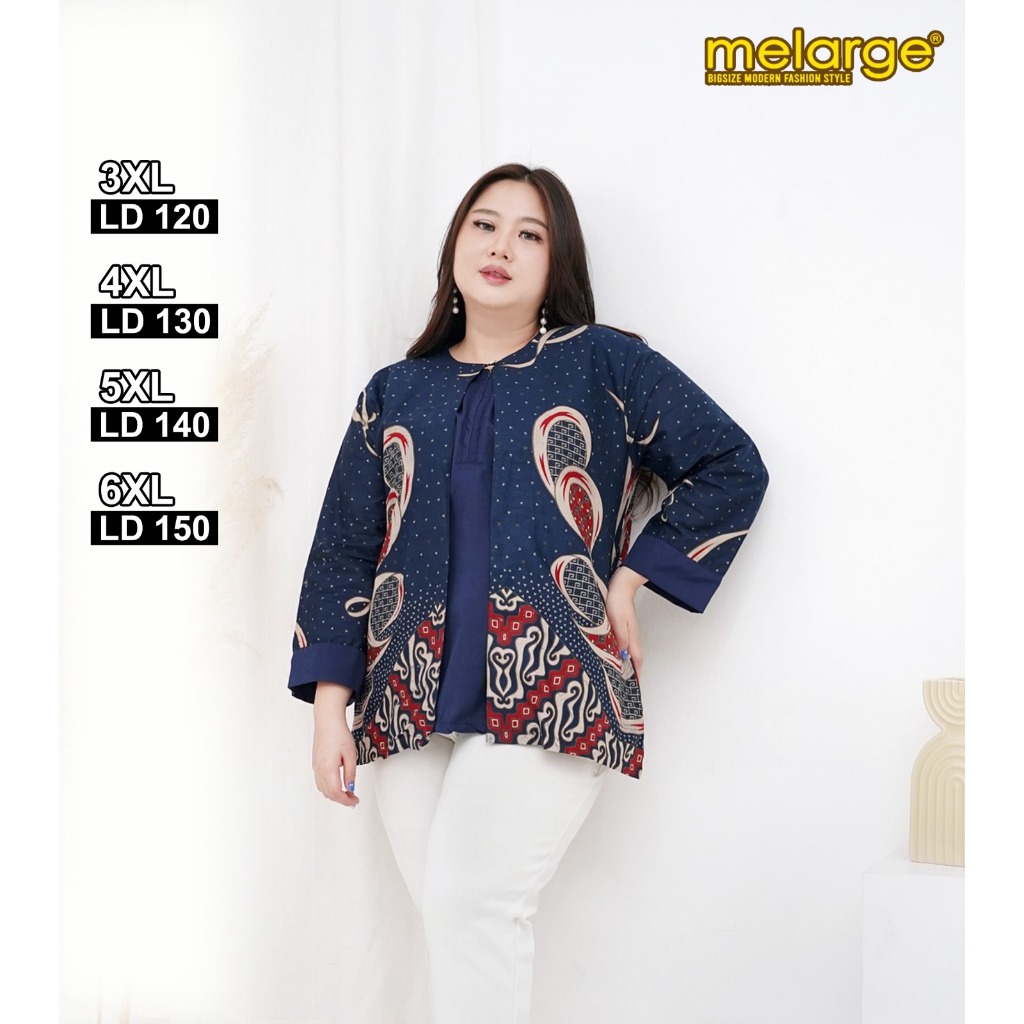 Jual MELARGE - Kemeja Batik Hilya Kemeja Wanita Jumbo Baju Batik Wanita ...