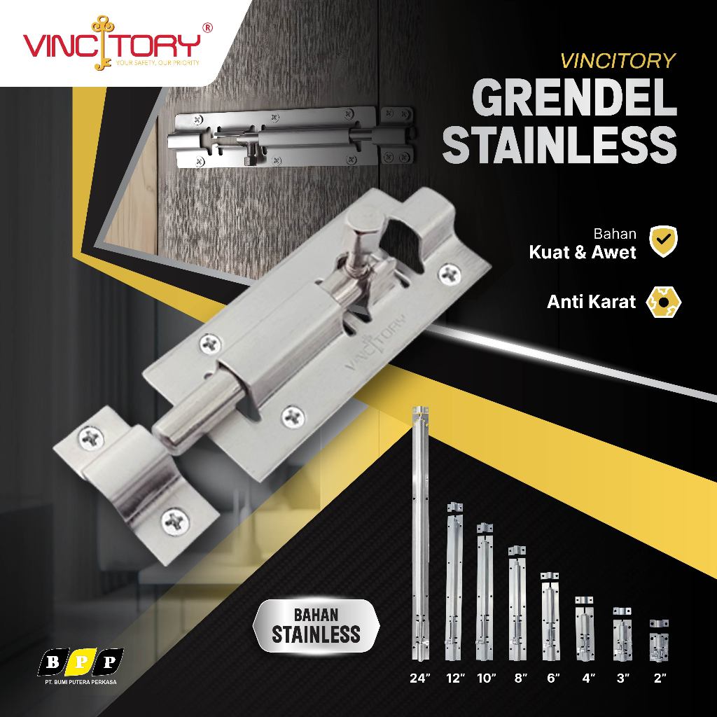 Jual Selot Pintu Stainless Vincitory/Grendel Jendela/Pintu Anti Karat ...