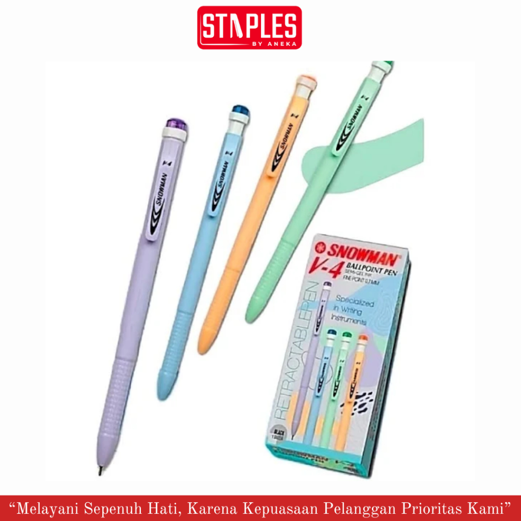 Jual Pulpen / Bolpen / Ballpoint Cetekan Snowman V4 0.7MM / Pena ...