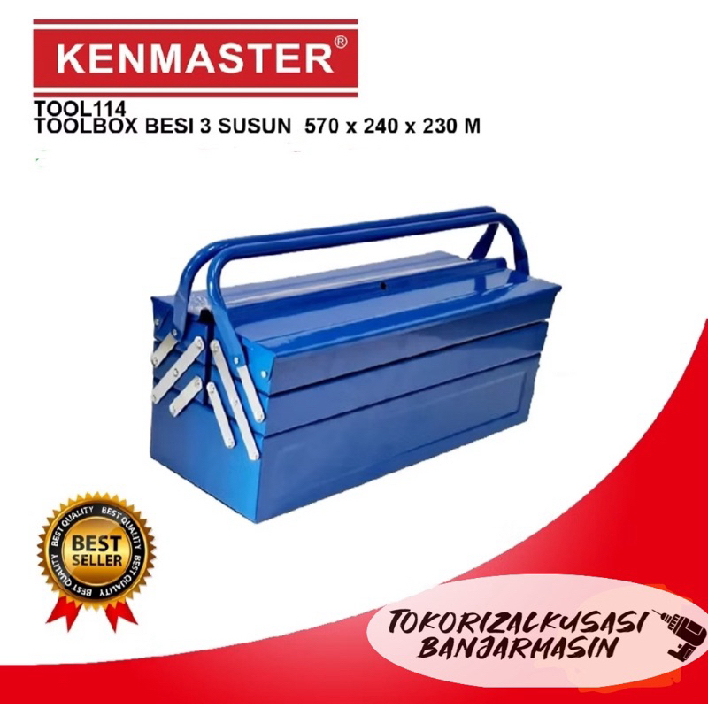 Jual Tool box 3 susun besi KENMASTER 098 toolbox ( biru ) 570 x 240 x 230 | Shopee Indonesia