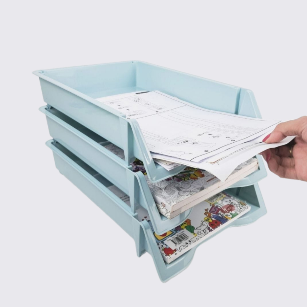 Jual 1 set Elevated Tray Rak Susun Plastik Organizer Kertas pada Meja ...